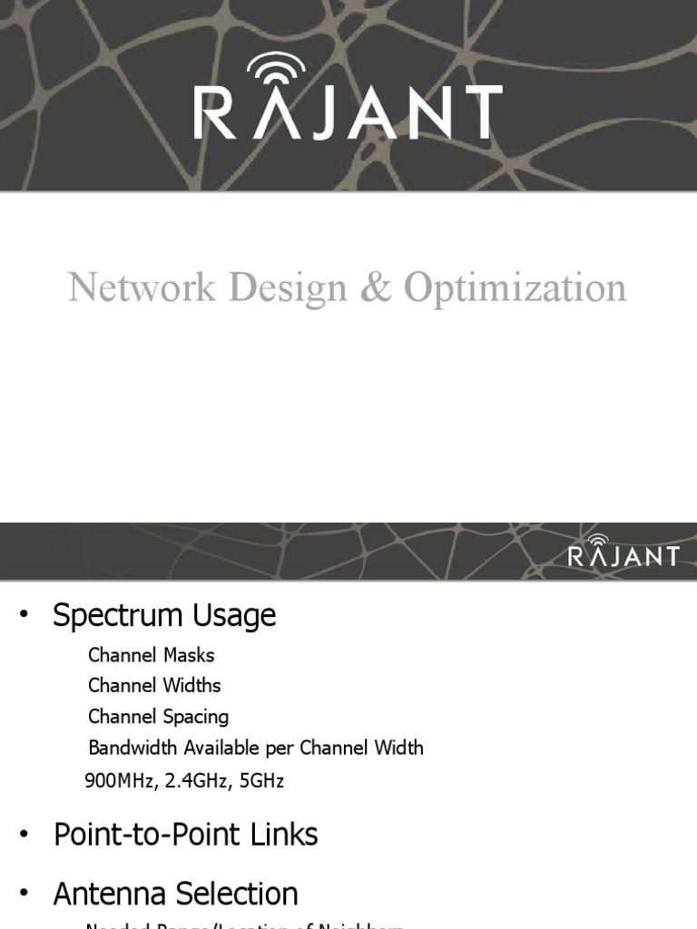 Network Design and Optimization SG | PDF | Ieee 802.11 | Network Topology