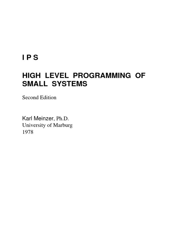 IPS - High Level Programming of Small Systems | PDF | Assembly Language ...
