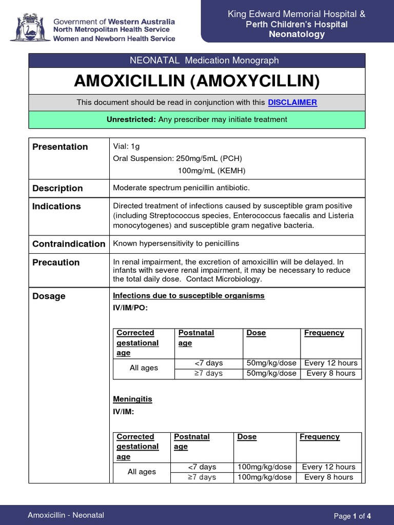 Amoxicillin (Amoxycillin) : Presentation | PDF | Drugs | Pharmacology