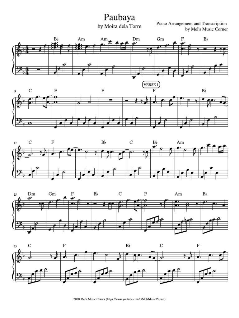 Paubaya Sheet Music PDF | PDF