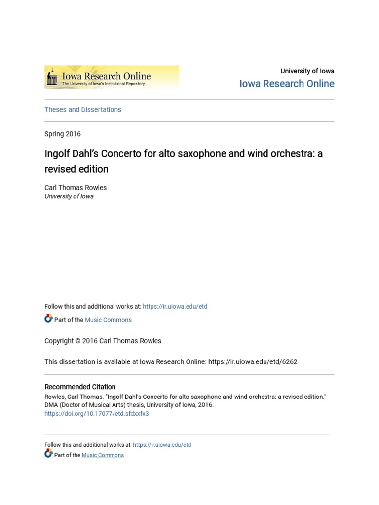 Ingolf Dahl - S Concerto For Alto Saxophone and Wind Orchestra - A R ...
