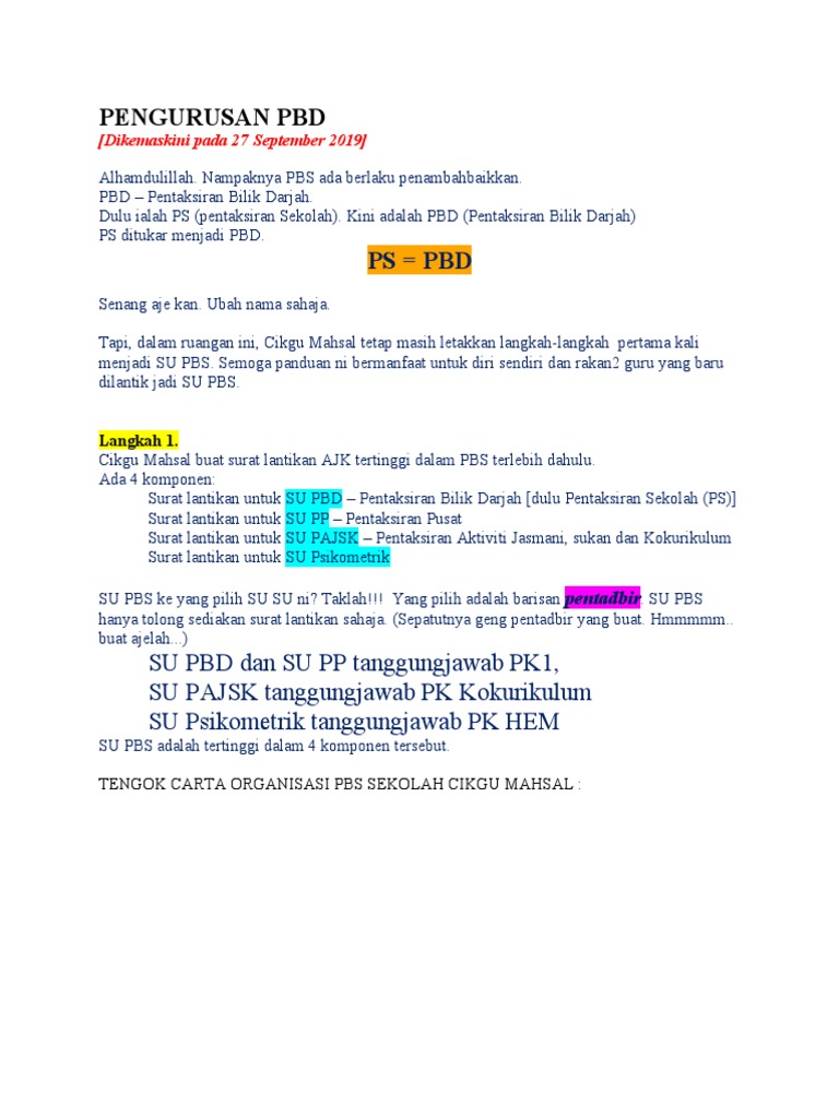 Pengurusan PBD - Docx.... Fail | PDF