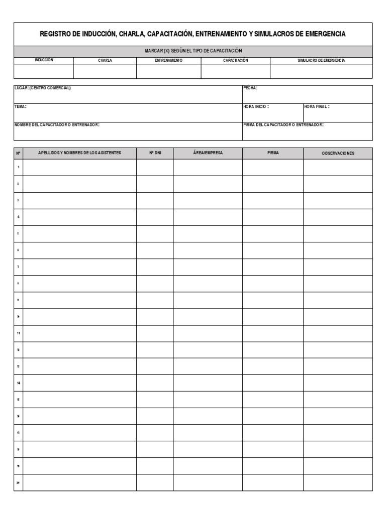 Formato de Charla - Capacitacion Pre Operacional PDF | PDF