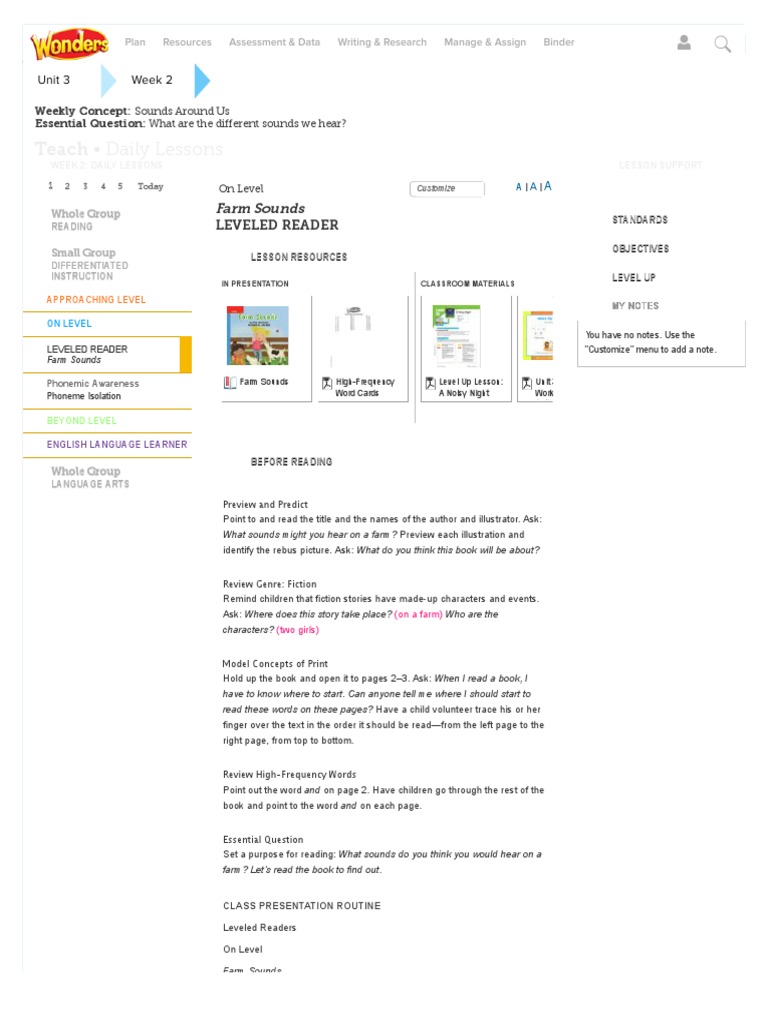 Reading - Reading Wonders Grade K | Download Free PDF | Books | Reading ...