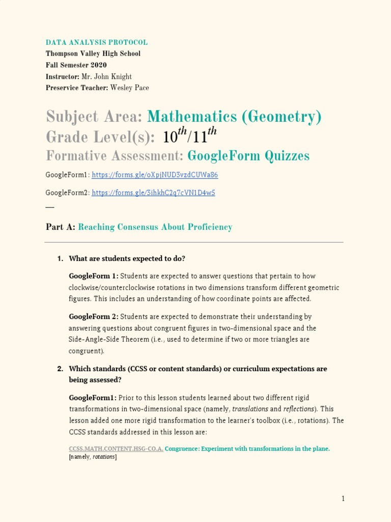 Data Analysis Protocol | PDF | Educational Assessment | Teaching ...