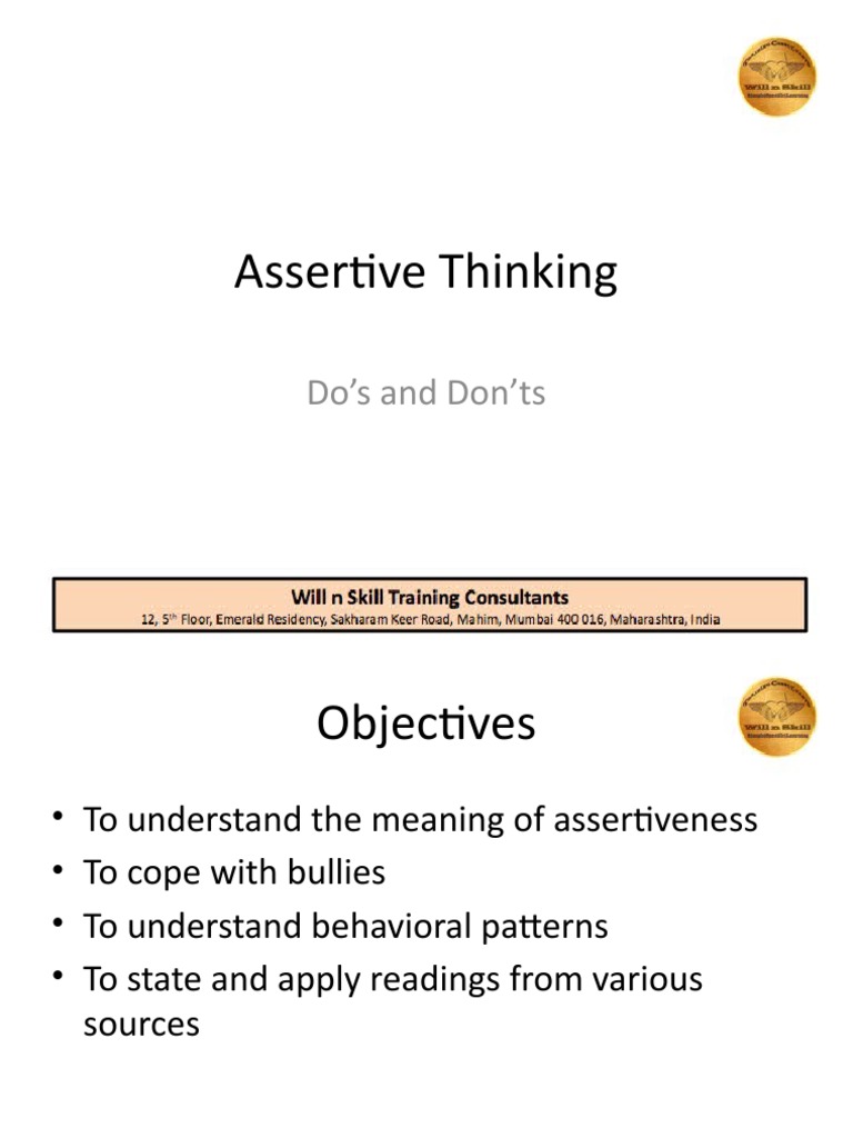 Assertive Thinking | PDF | Sympathy | Bullying