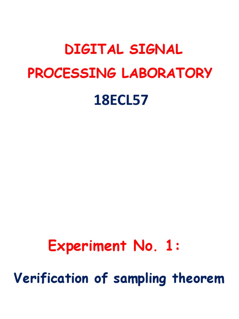 Digital Signal Processing Laboratory | PDF
