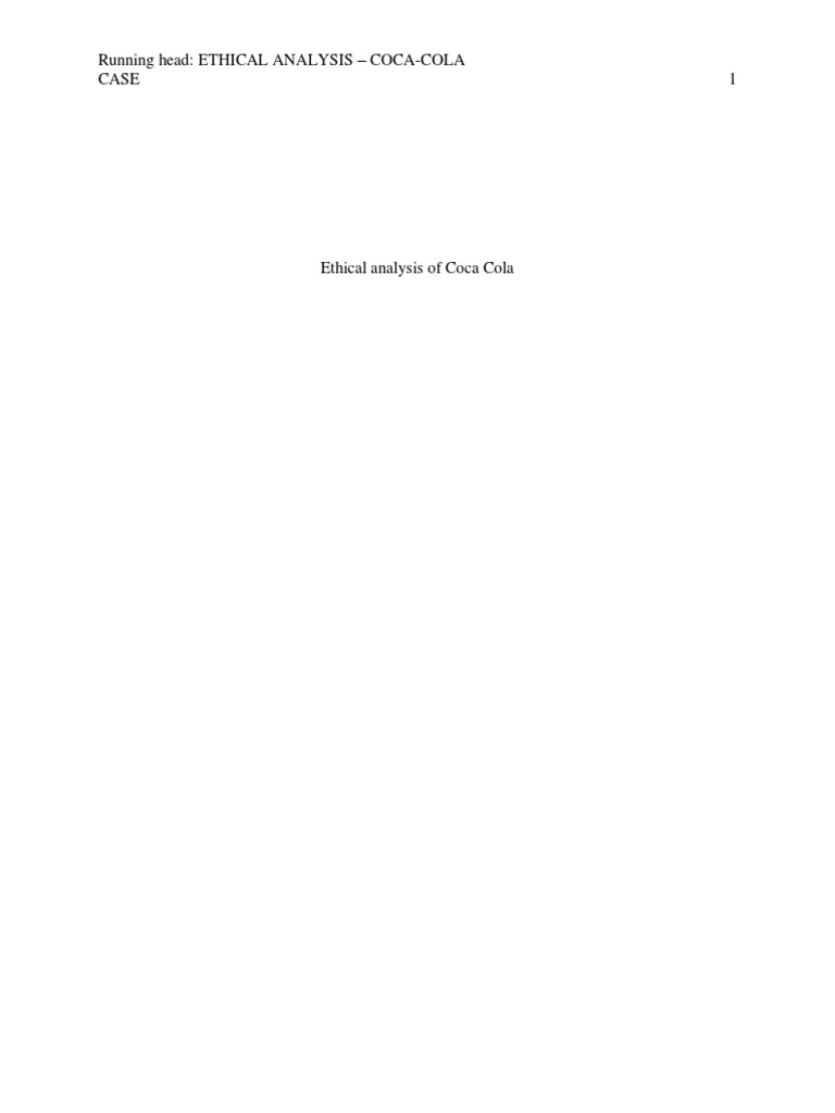 Coca Cola Ethical Analysis | PDF | Stakeholder (Corporate) | The Coca ...