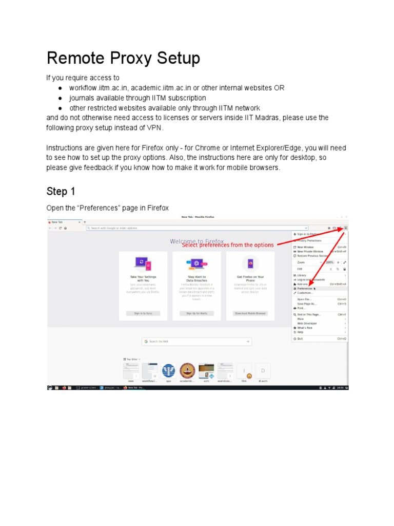 Remote Proxy Setup: Step 1 | PDF