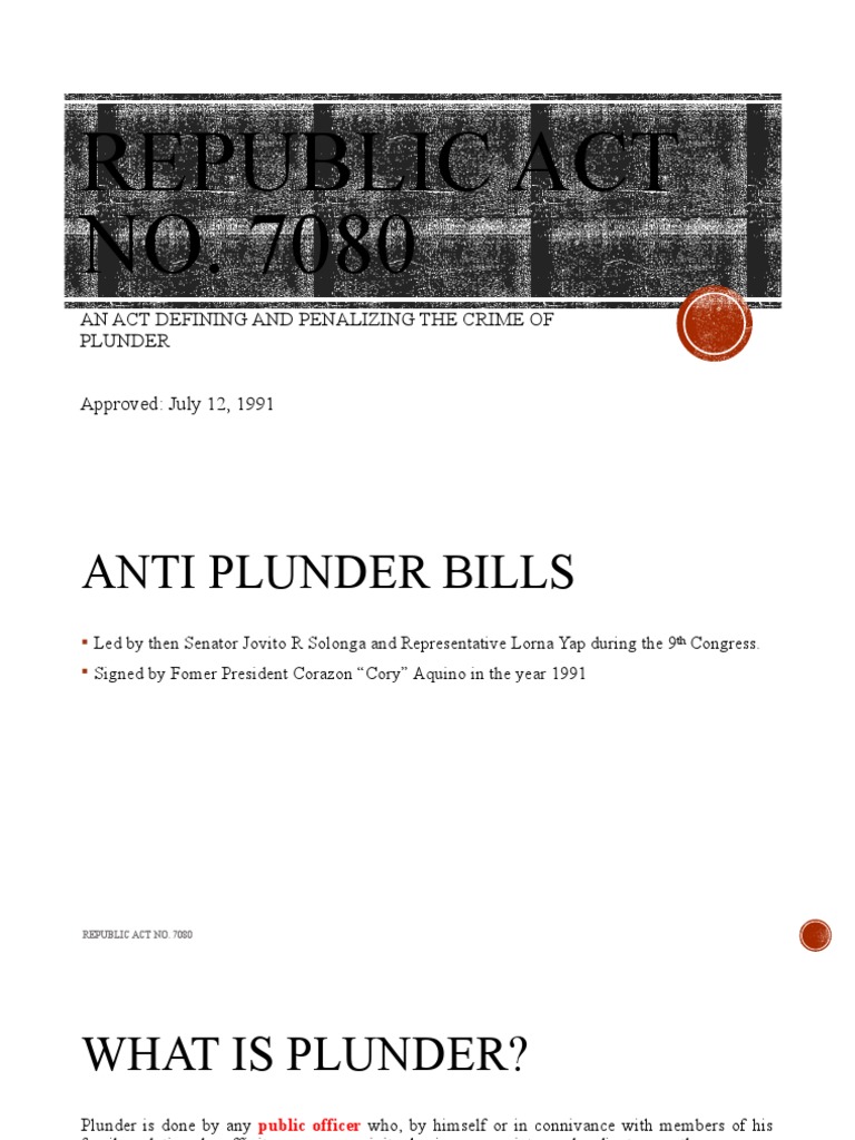 Republic Act NO. 7080: An Act Defining and Penalizing The Crime of ...