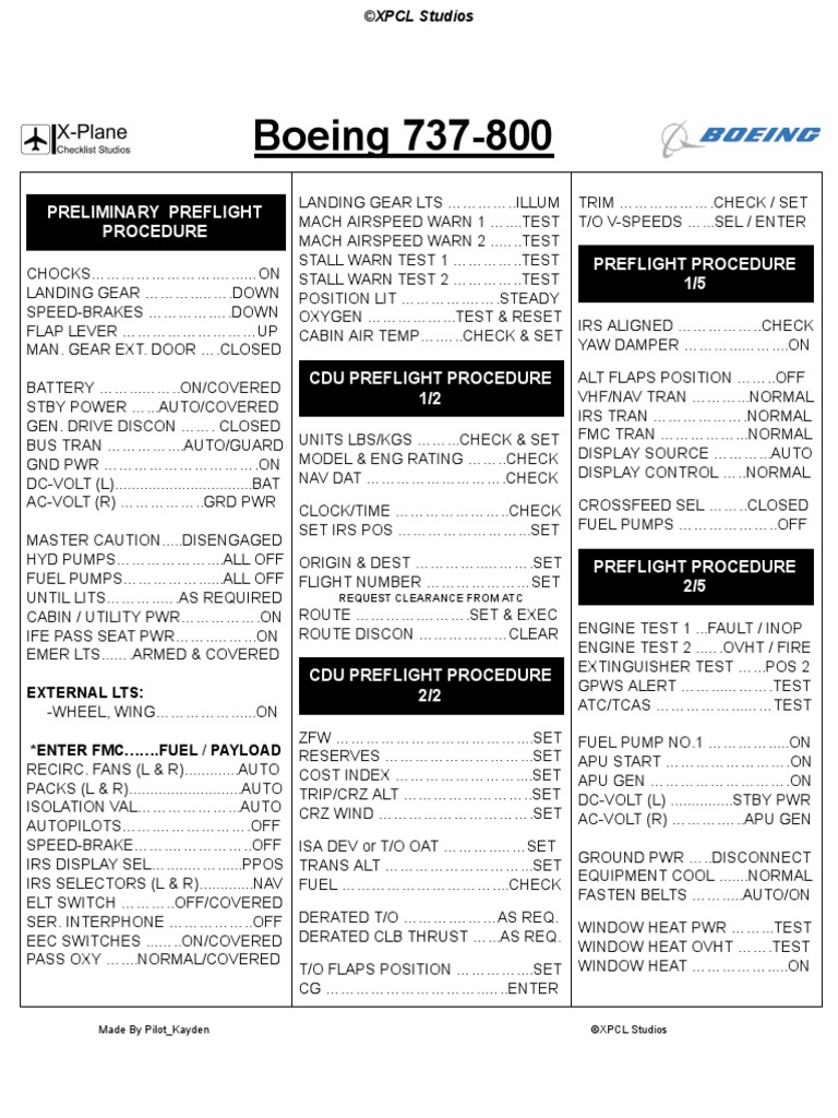 737 Ngx Cold And Dark Checklist Clipart