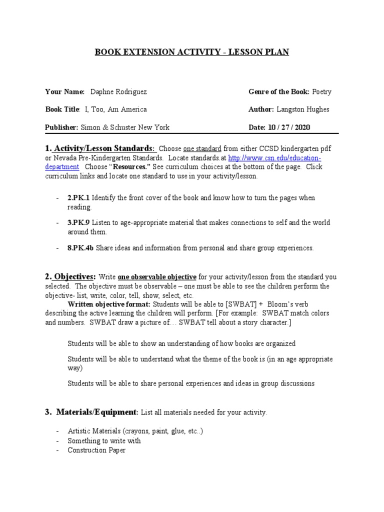 Book Extension Activity - Lesson Plan: Department | Download Free PDF ...
