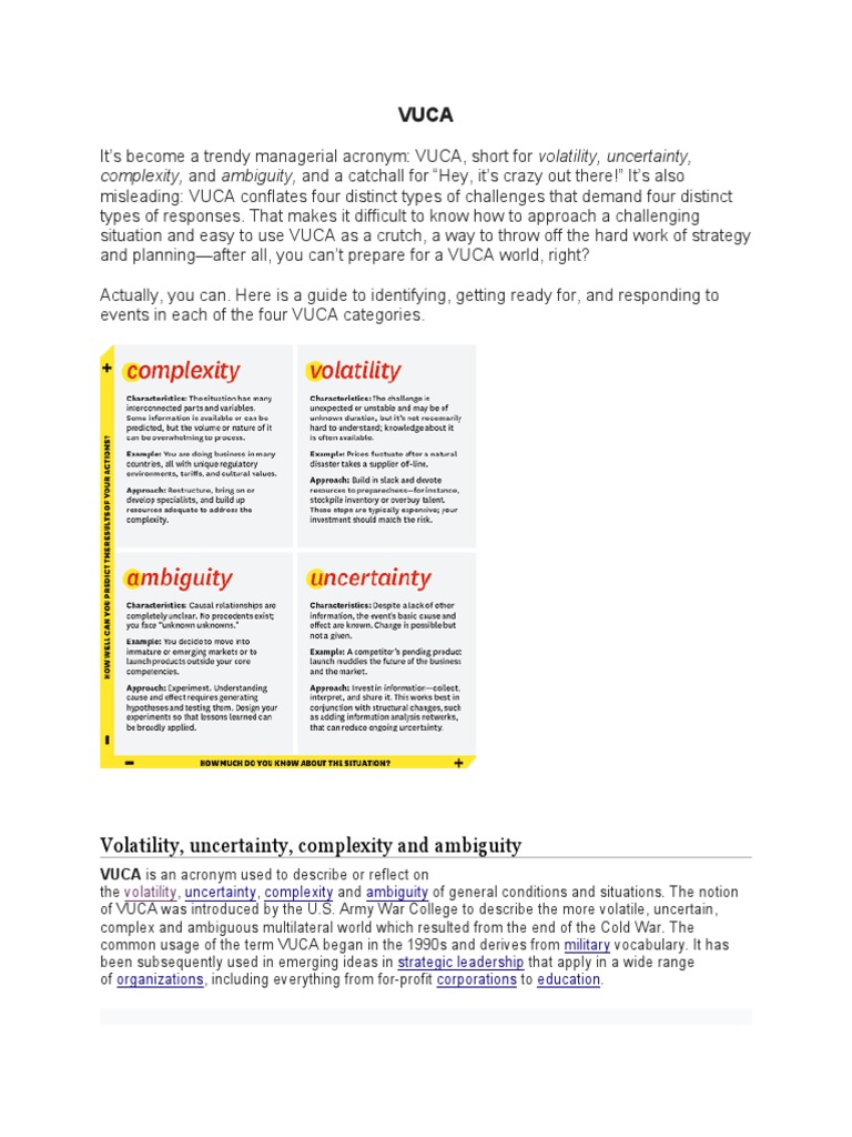 VUCA - Strategy | Download Free PDF | Value Chain | Strategic Management