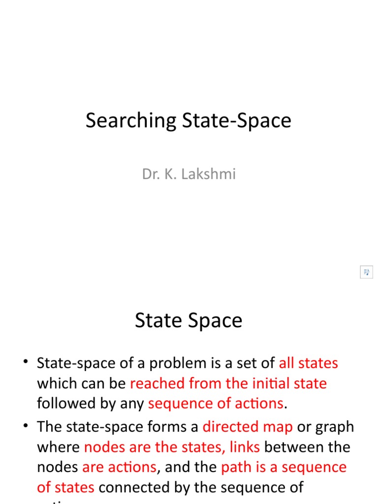 Searching State-Space: Dr. K. Lakshmi | PDF | Computers
