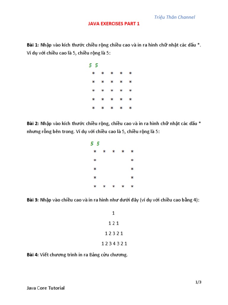 Java Exercises Part 1 PDF | PDF