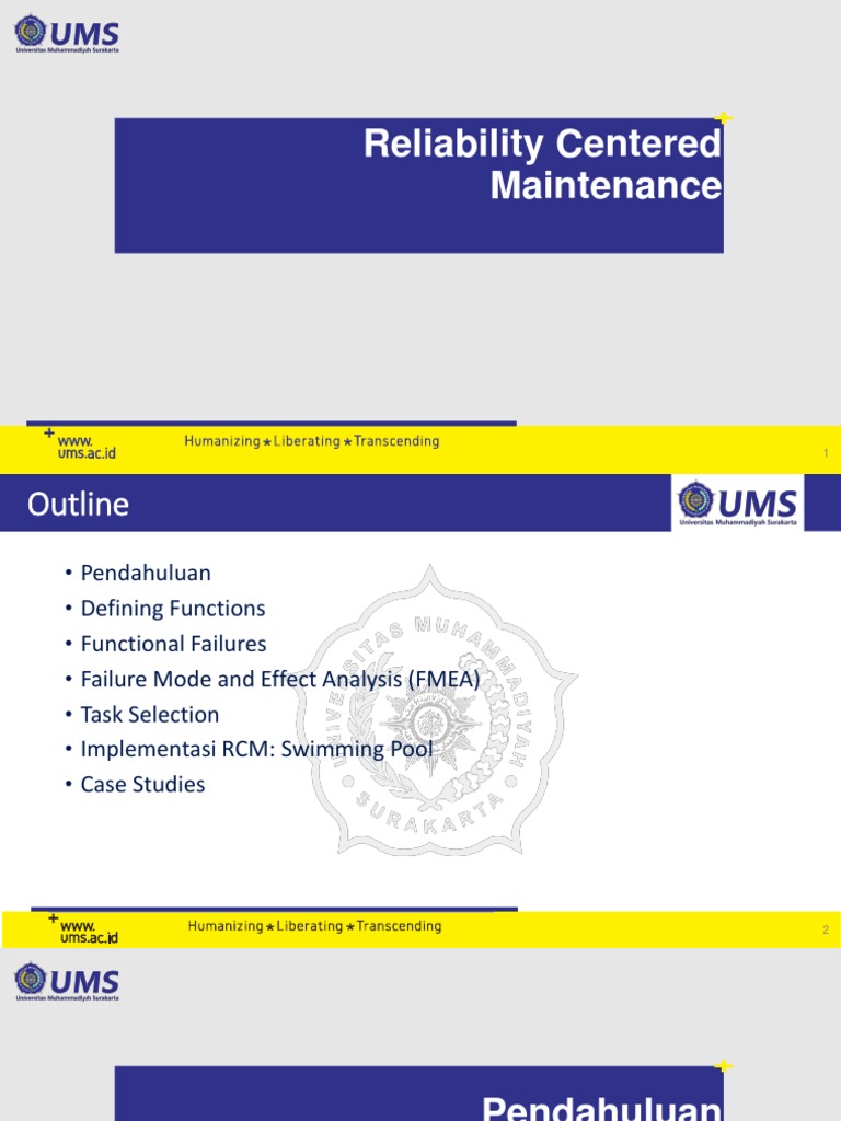 Slide Kuliah RCM Reliability Centered Maintenance | PDF