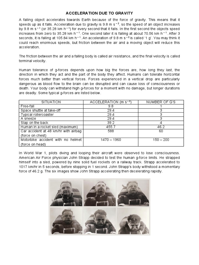Acceleration Due To Gravity | PDF | Acceleration | Gravity