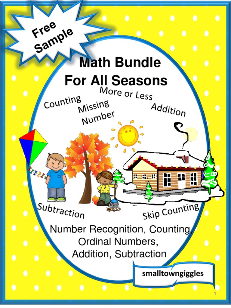 Math Bundle For All Seasons: Number Recognition, Counting, Ordinal ...