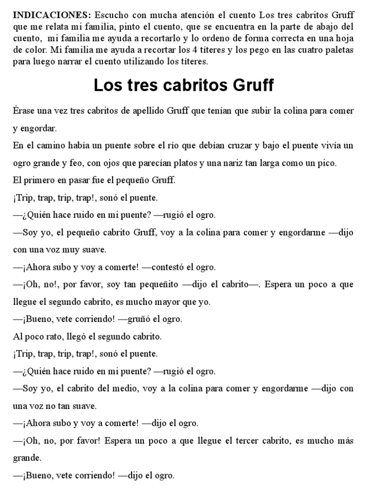 Los Tres Cabritos Gruff | PDF