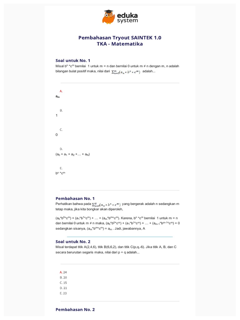 TKA - Matematika | PDF