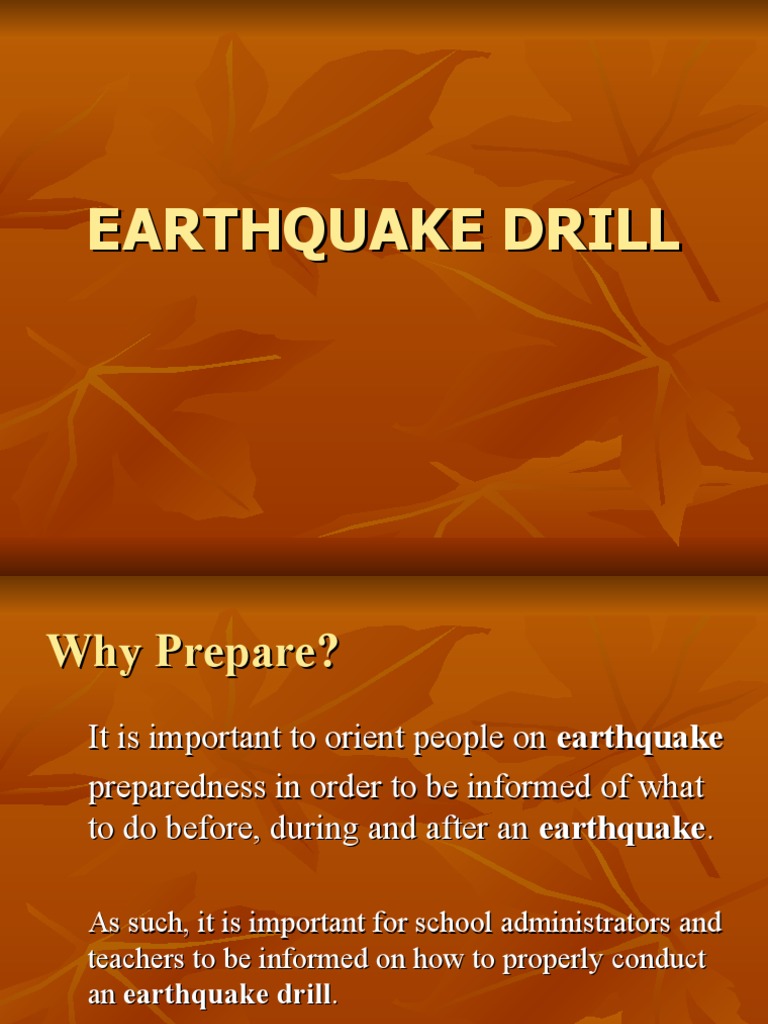 School Earthquake Drill Procedures | PDF | Emergency Management | Classroom