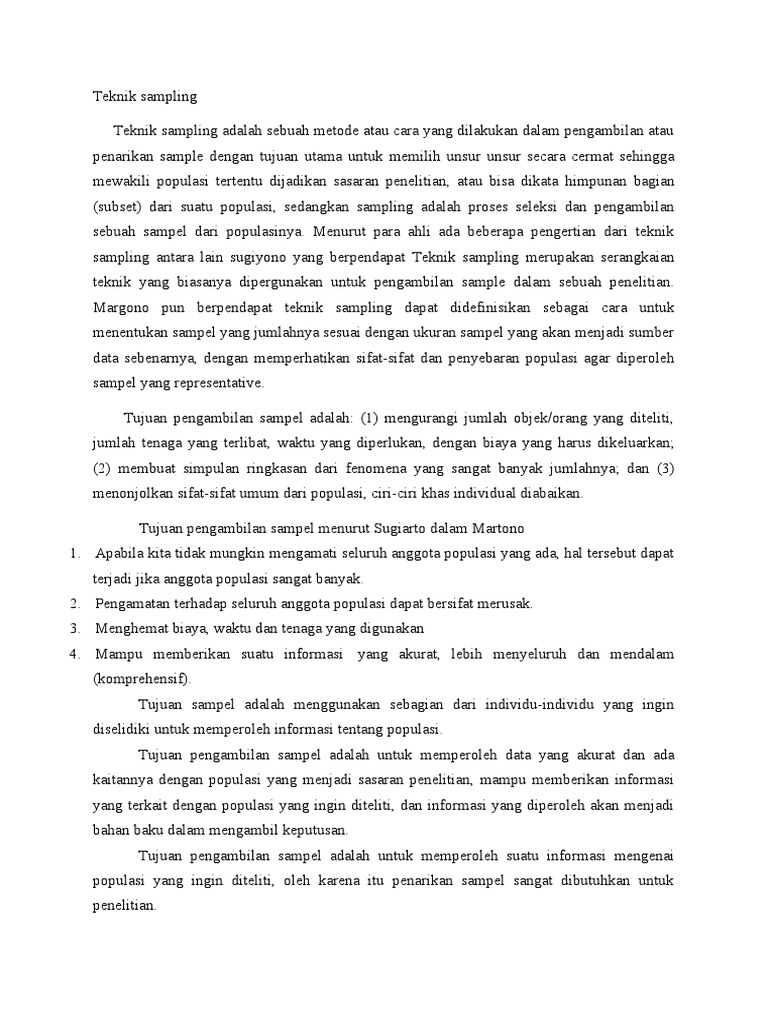 Teknik Sampling | PDF