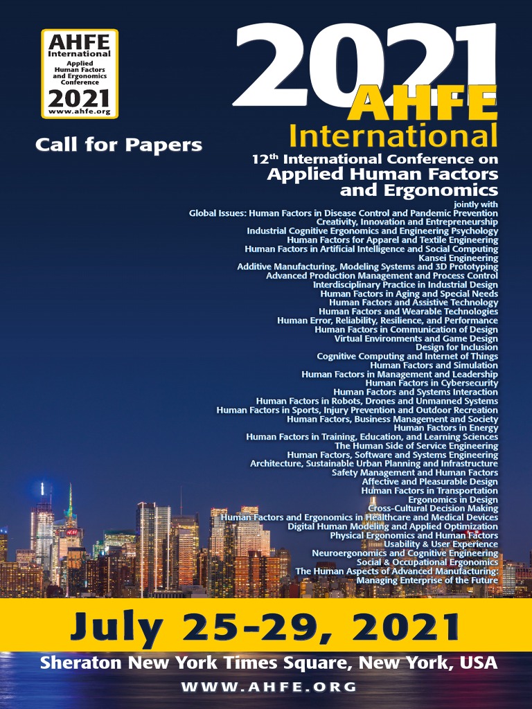 AHFE 2021 Congreso Ergonomia | PDF | Human Factors And Ergonomics ...