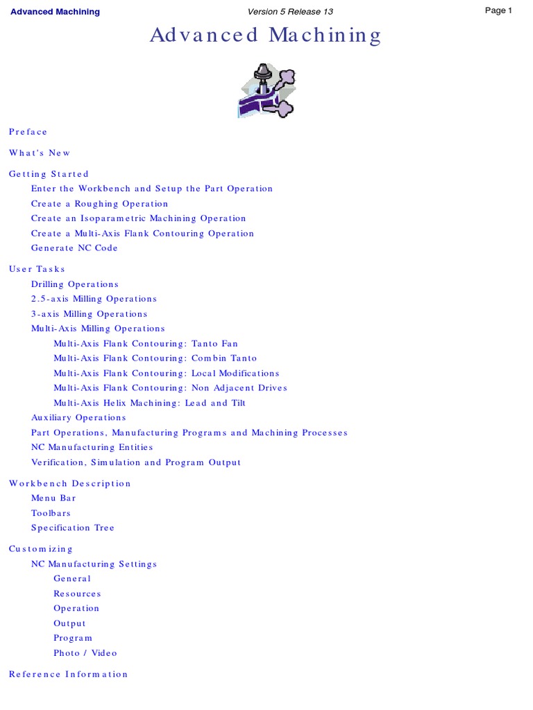 CATIA Advanced Multi Axis Machining PDF | PDF | Machining | Drilling