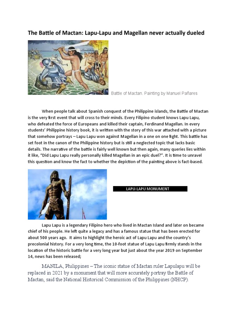 The Battle of Mactan: Lapu-Lapu and Magellan Never Actually Dueled | PDF