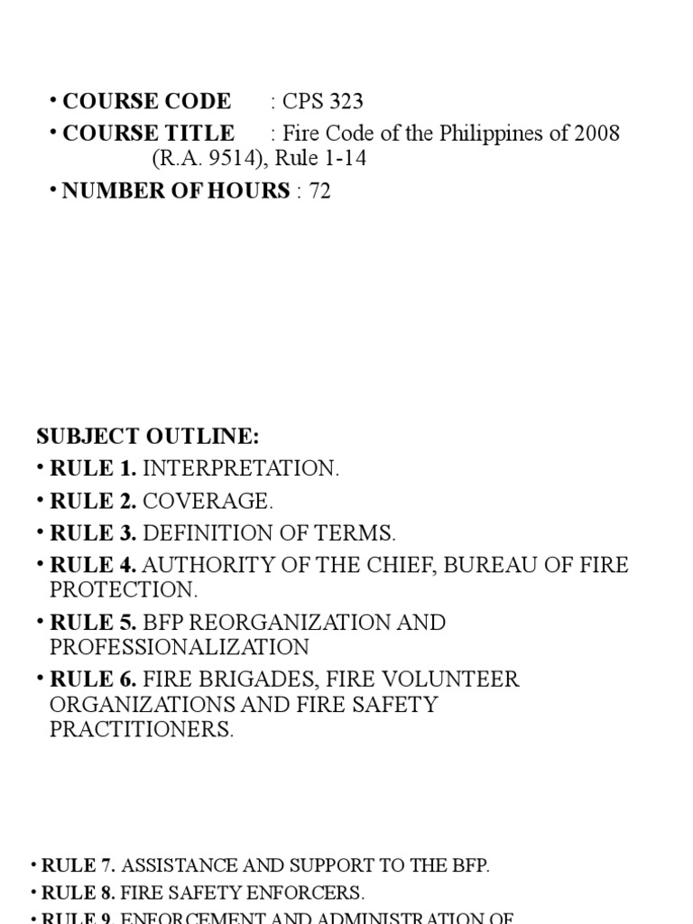 Fire Code 1-9 PNPA GUIDE | PDF | Fire Safety | Firefighter