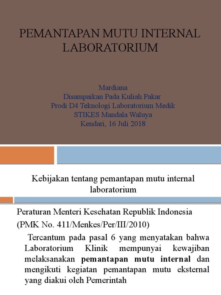 Presentasi Pemantapan Mutu Internal - Mardiana | PDF
