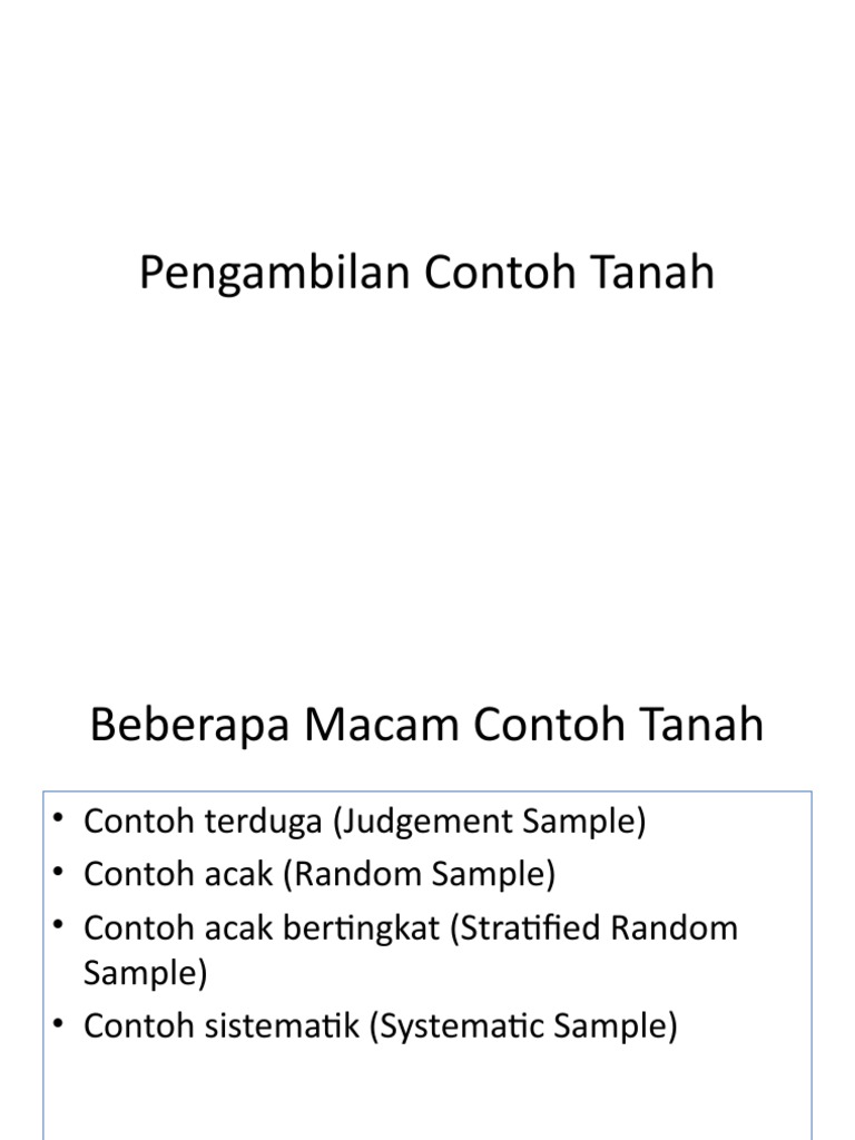 Pengambilan Contoh Tanah | PDF