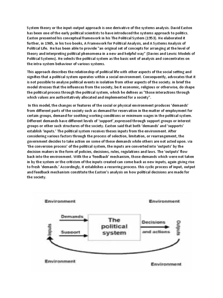 David Easton | PDF | System | Conceptual Model