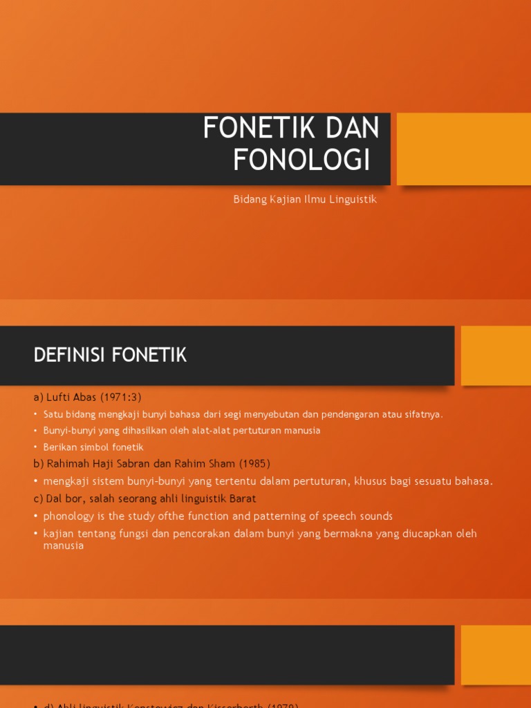 HMT 212 Fonetik Dan Fonologi | PDF