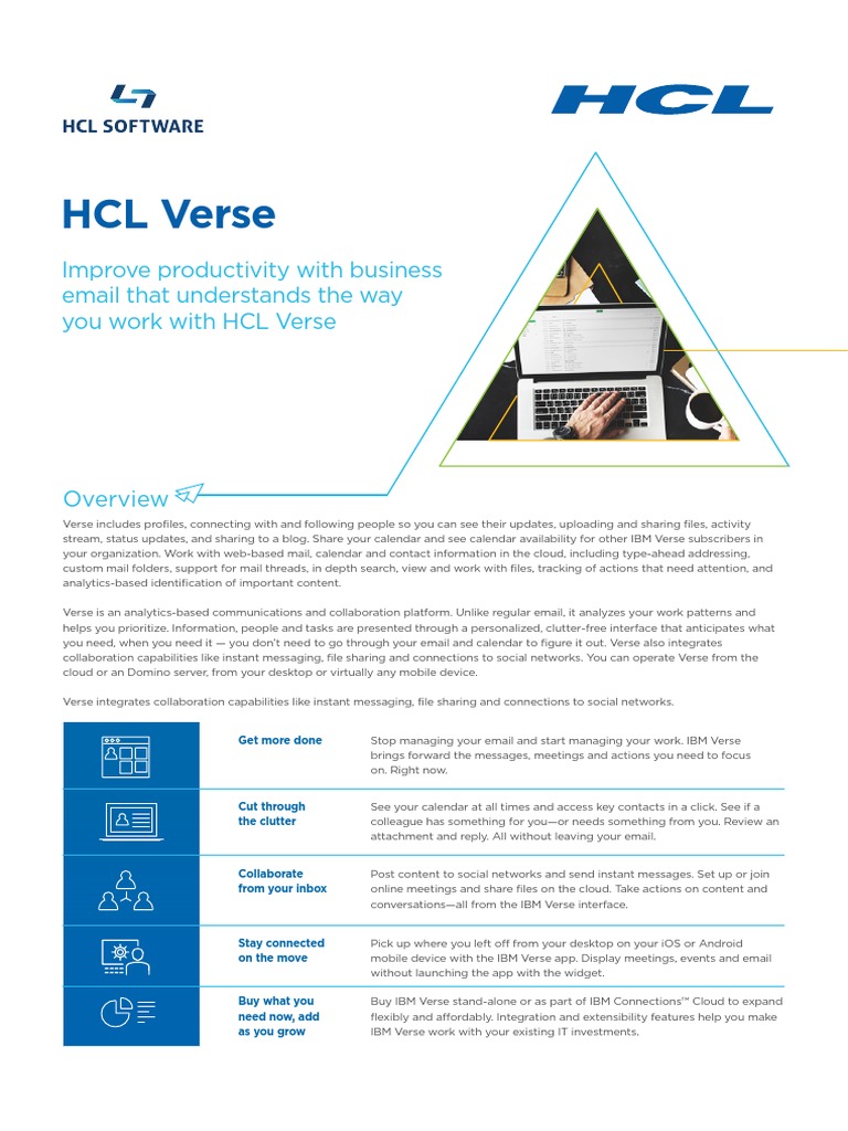 Old Brochure HCL Verse | PDF | Ibm Notes | System Software