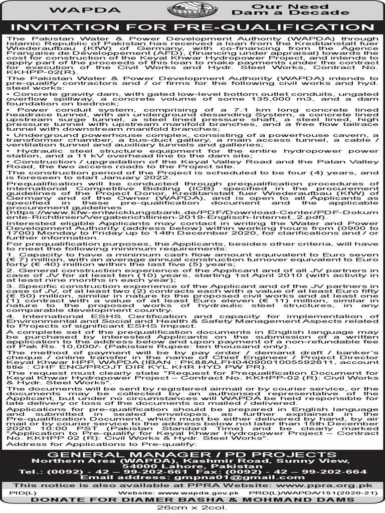 122 MW Wapda Project | PDF | Dam | Procurement