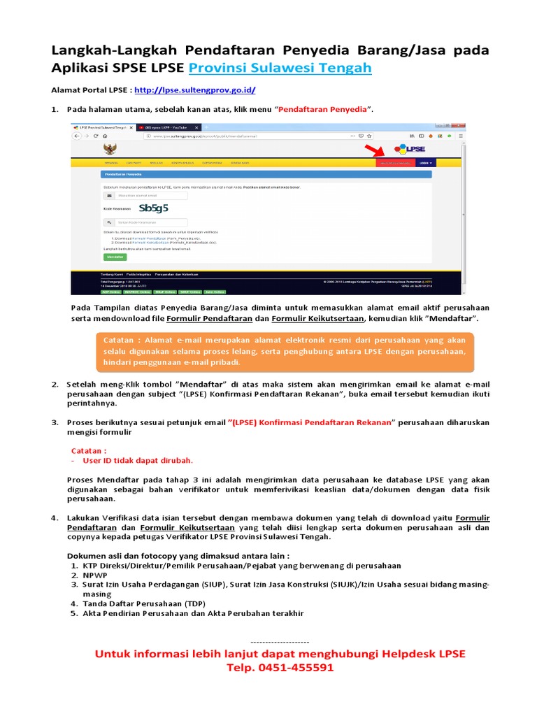 Cara Mendaftar LPSE | PDF | Bisnis