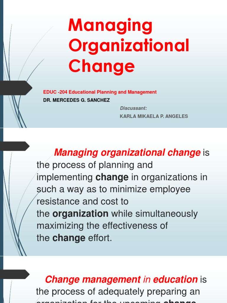 Managing Organizational Change PDF | Download Free PDF | Organizational ...