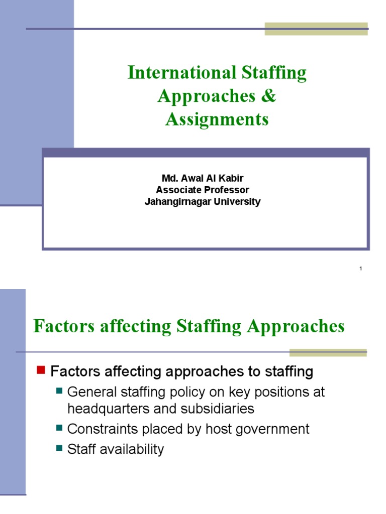 International Staffing Approaches | PDF | Subsidiary | Employment