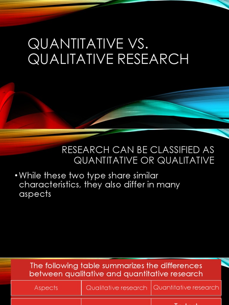 Differences Between Quali and Quanti PDF | PDF | Quantitative Research ...