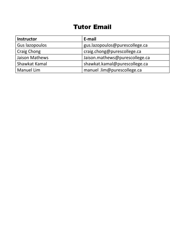 Tutor Email | PDF