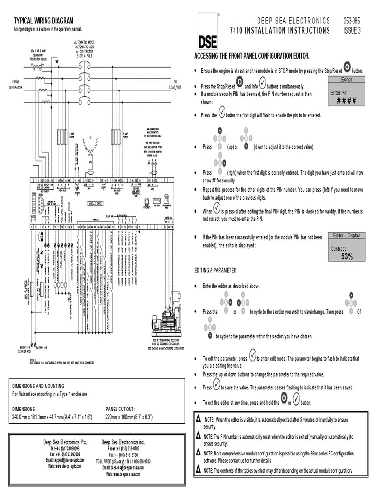 DSE7410 Installation Instructions | PDF | Personal Identification ...