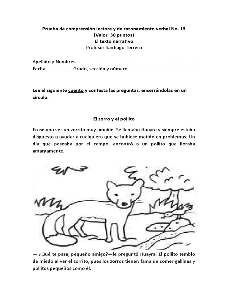 Comprensión Lect. No. 7, 8vo. | PDF