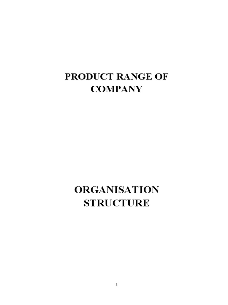 Product Range of Company: Organisation Structure | PDF | Economies ...