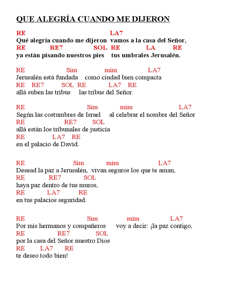 QUE ALEGRÍA CUANDO ME DIJERON | PDF QUE ALEGRÍA CUANDO ME DIJERON | PDF