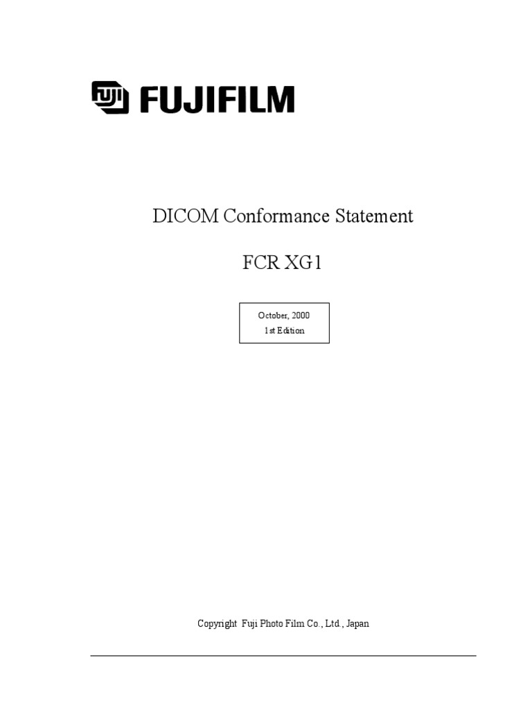DICOM Conformance Statement FCR Xg1: October, 2000 1st Edition | PDF ...