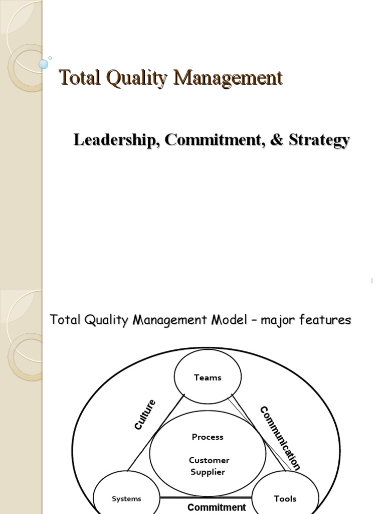 TQM Leadership, Commitment & Strategy | PDF | Strategic Management ...
