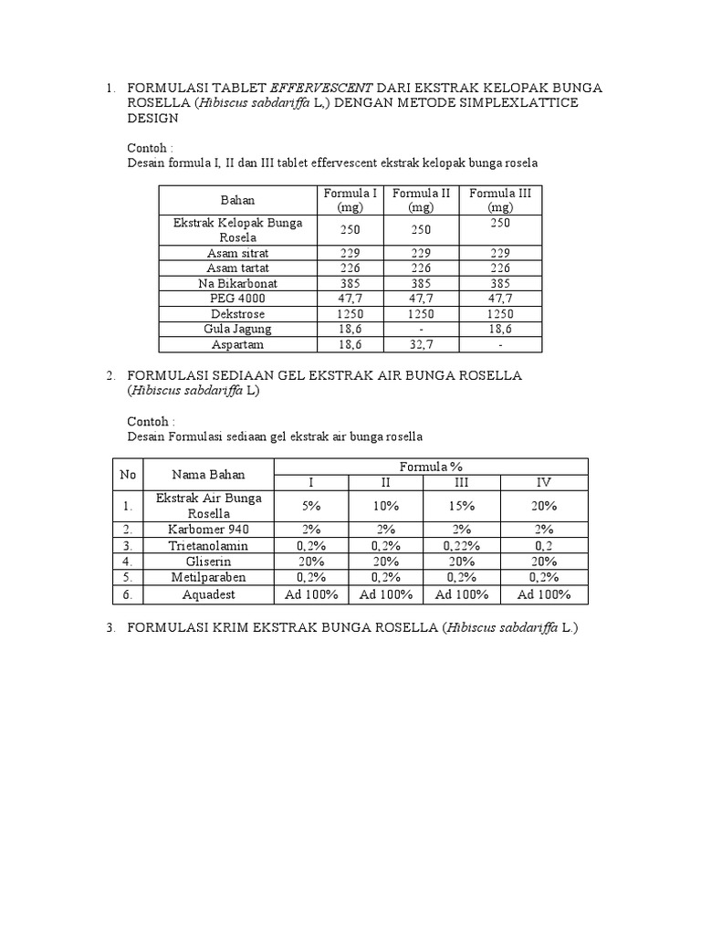 Formulasi Tablet Effervescent Dari Ekstrak Kelopak Bunga Rosella 1222 | PDF