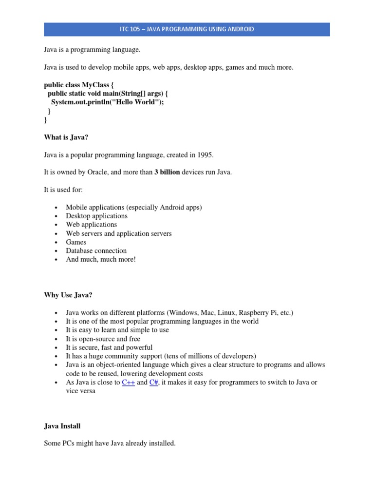 Public Class Myclass (Public Static Void Main (String Args) (System - Out.Println ("Hello World ...