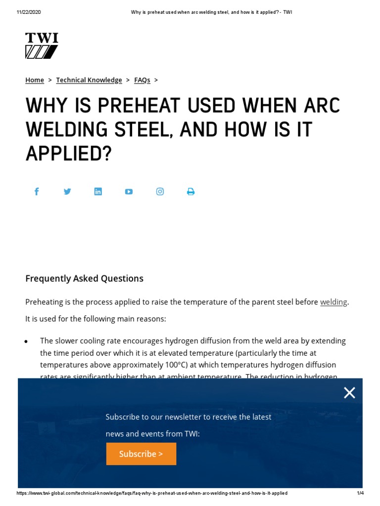 Why Is Preheat Used When Arc Welding Steel, and How Is It Applied - TWI ...
